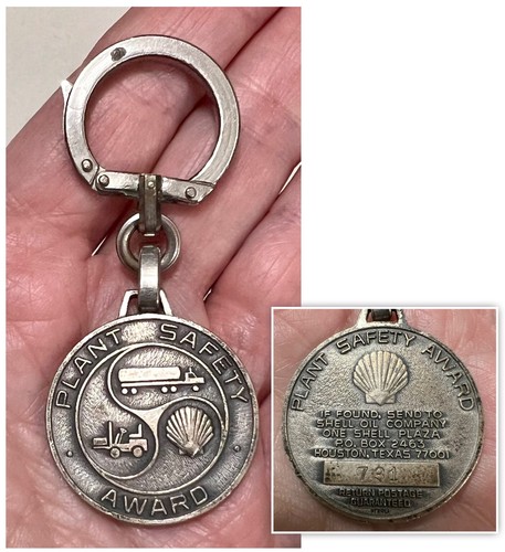 Vintage SHELL OIL Sterling Silver Plant Safety Award FIA Lyon AA Pat’d ...