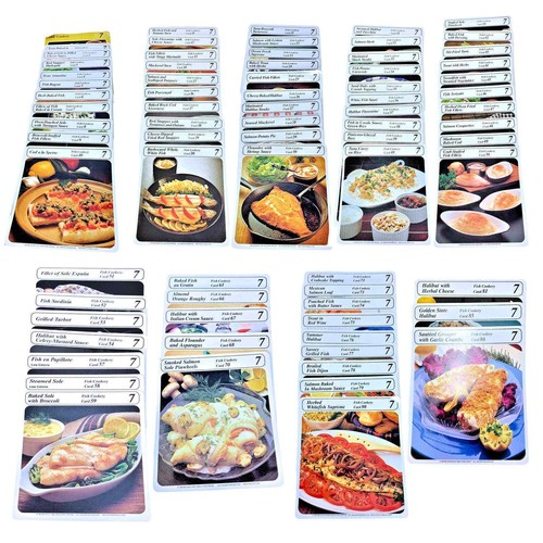 My Great Recipe Cards #7 Fish Cookery 1-86 Sole Trout Salmon Vintage ...