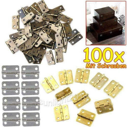 100er Set Mini Scharniere mit Schrauben Puppenmöbel Modellbau Schatulle ...