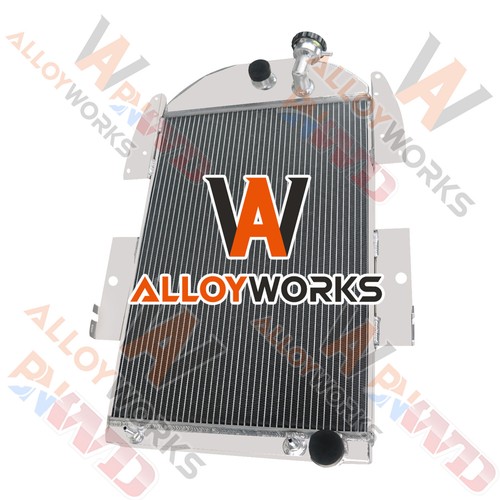 4 Row Aluminum Radiator fit 1934-1936 1935 Chevy Pickup Conversion V8 ...