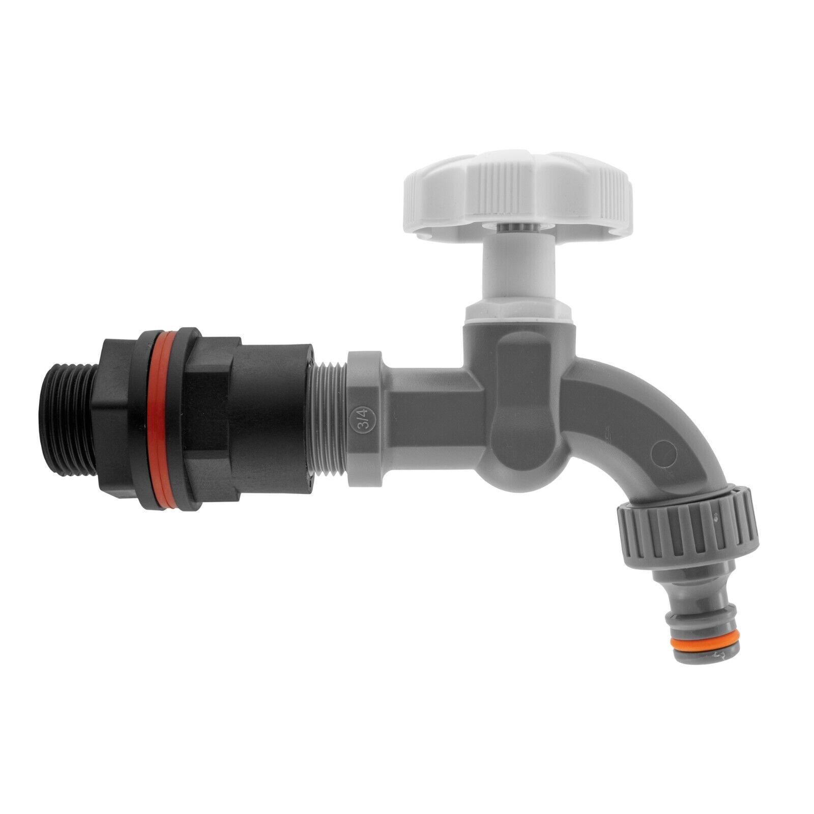 Water Butt Replacement Tap Solid Metal Lever UK Bib Outlet Barb Quick ...