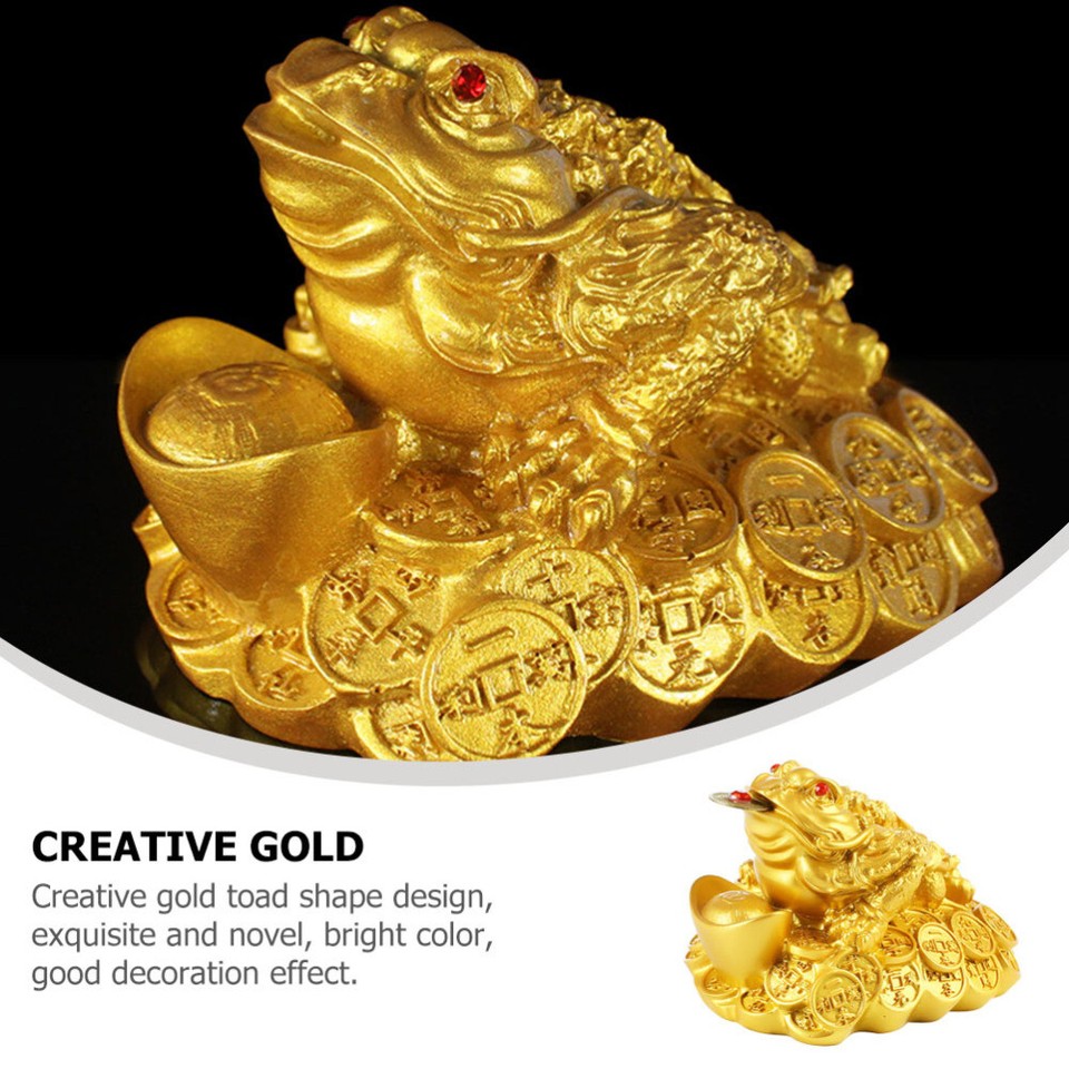 Golden Toad Gift Child Home Decorative Accessories Frog Decorations ...