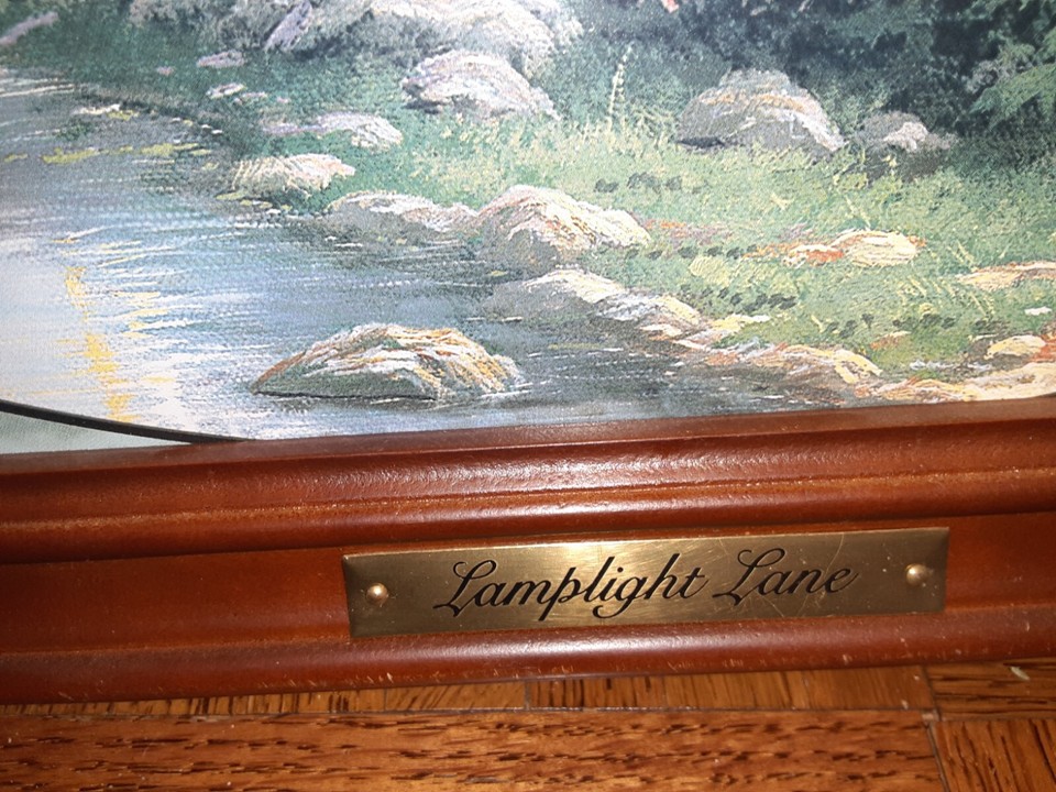 Thomas Kinkade LAMPLIGHT BRIDGE Lamplight Lane Limited Edition 23"x11 ...