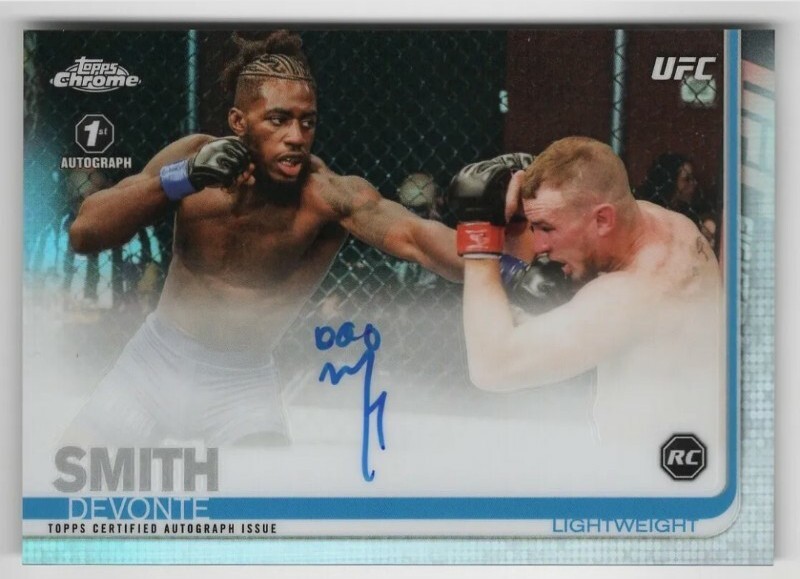 2019 Topps UFC Chrome Devonte Smith 1st Auto RC Refractor Rookie Holo ...