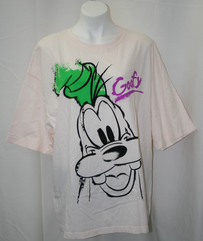 Disney Parks Goofy Face Graffiti Graphic Print Short Sleeve Shirt Size ...