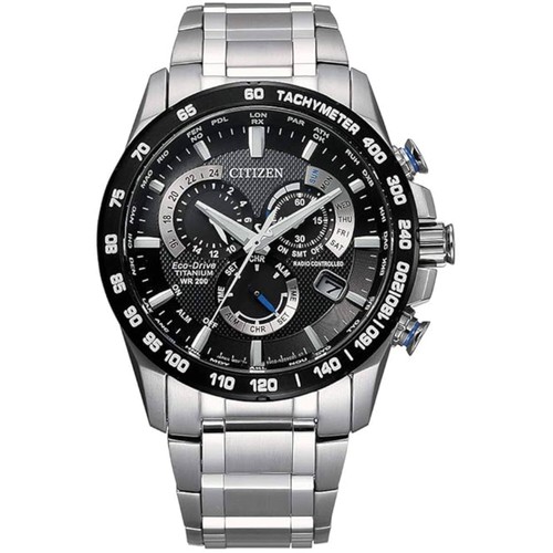 Citizen Men's Watch Perpetual Chrono A-T Black Dial Titanium Case ...