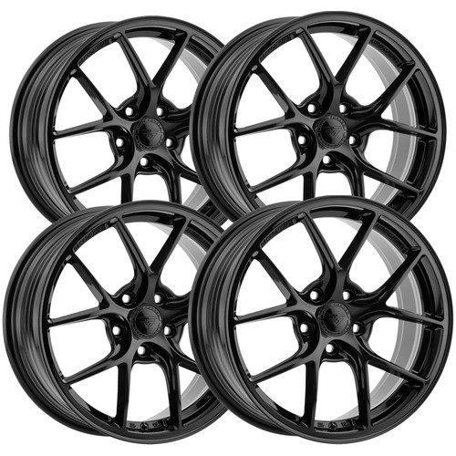 (Set of 4) Rock Forged FF10 18x8 5x120 +38mm Gloss Black Wheels Rims 18 ...