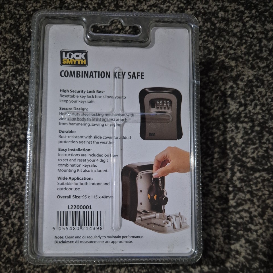 Key Safe Outdoor Wall Mounted Metal Key Box with 4 Digit Code Weather ...