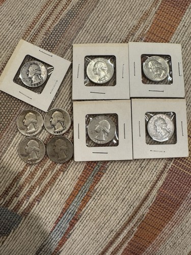 Lot of 9 Washington Quarters 90% Silver ~ Old US Coins! | eBay