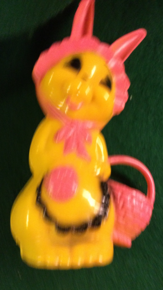 Vintage Easter Hard Plastic Mrs. Bunny Rabbit with basket candy ...