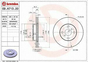 Frt Disc Brake Rotor Brembo 09.A713.20 | eBay