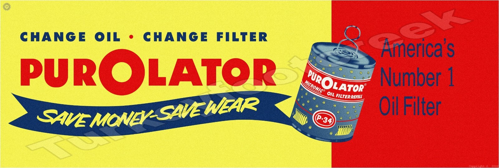 Purolator Oil Filter 6" x 18" Metal Sign | eBay