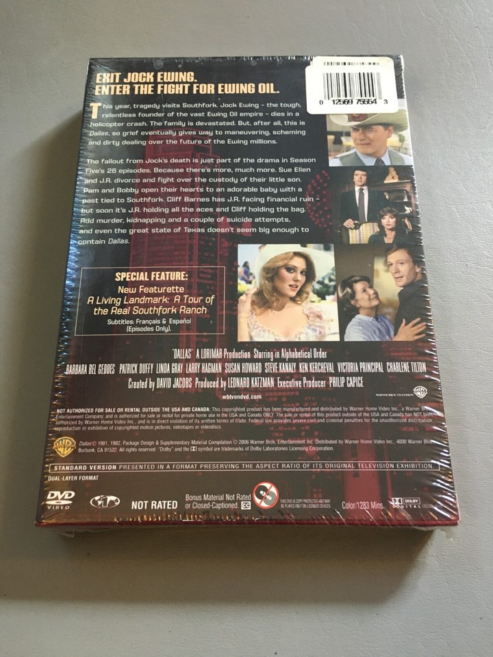 New! Dallas - Season 5 the Complete Fifth Season DVD TV Series - Ships ...