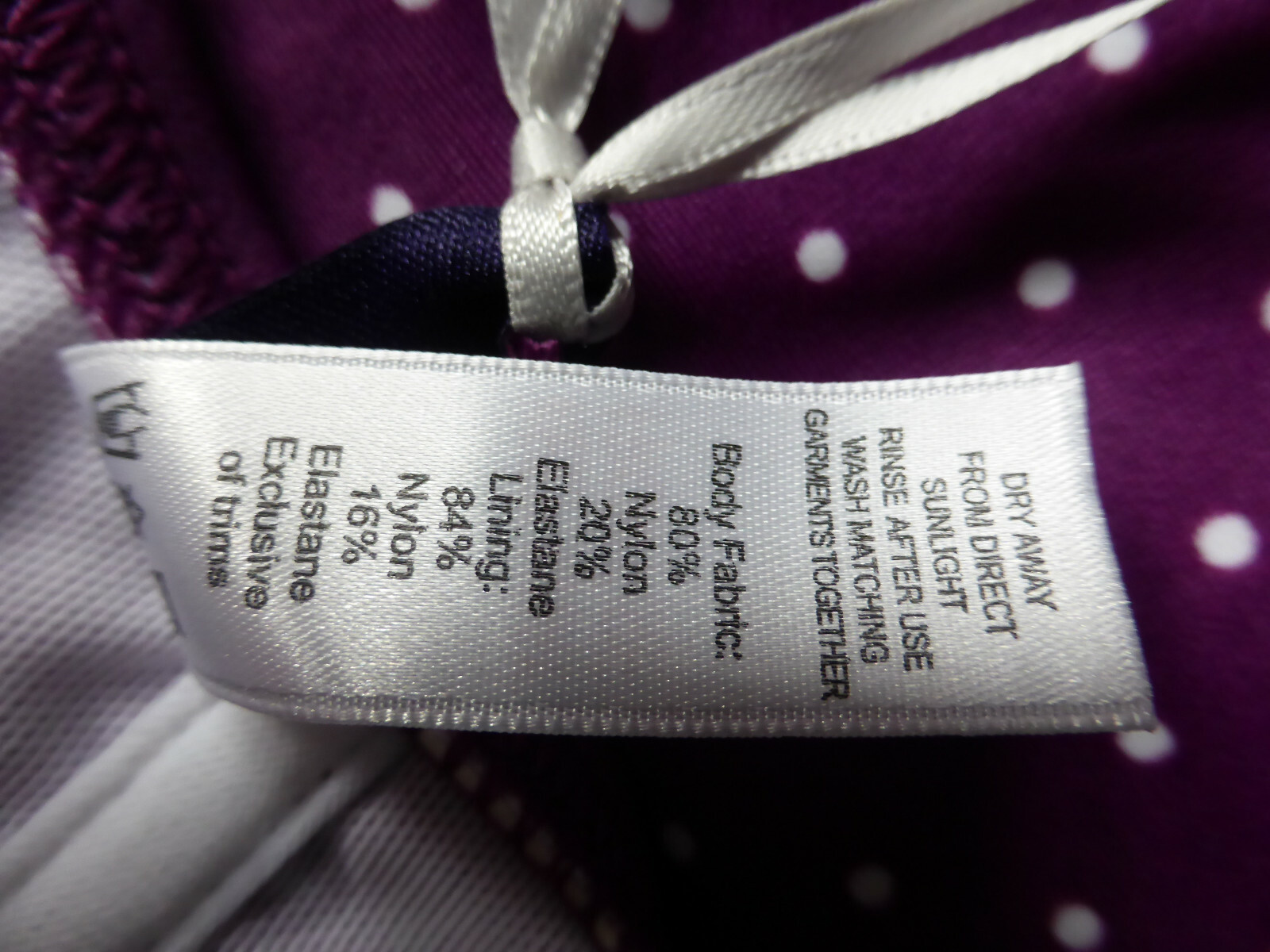 figleaves Size 14 Polka Dot Frill Bikini Bottoms Briefs Purple & White ...