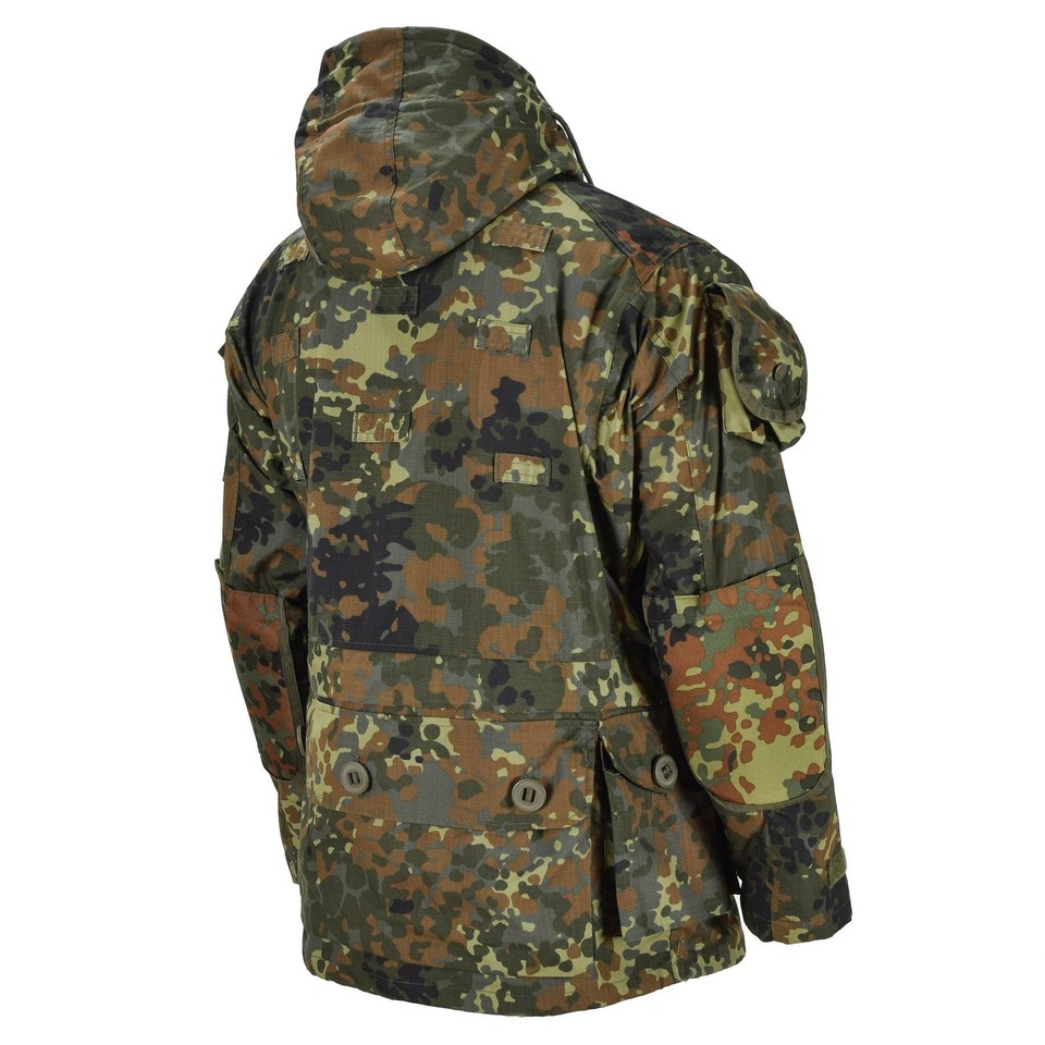 Mil-Tec Brand Jacket RipStop Smock German army Flecktarn Camo Parka Men ...