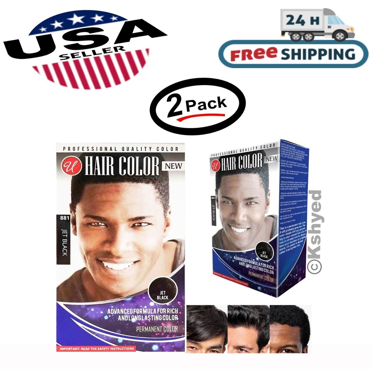 Jet Black Hair Male