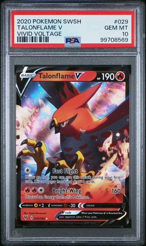 2020 POKEMON SWORD & SHIELD VIVID VOLTAGE #029 TALONFLAME V PSA 10 | eBay