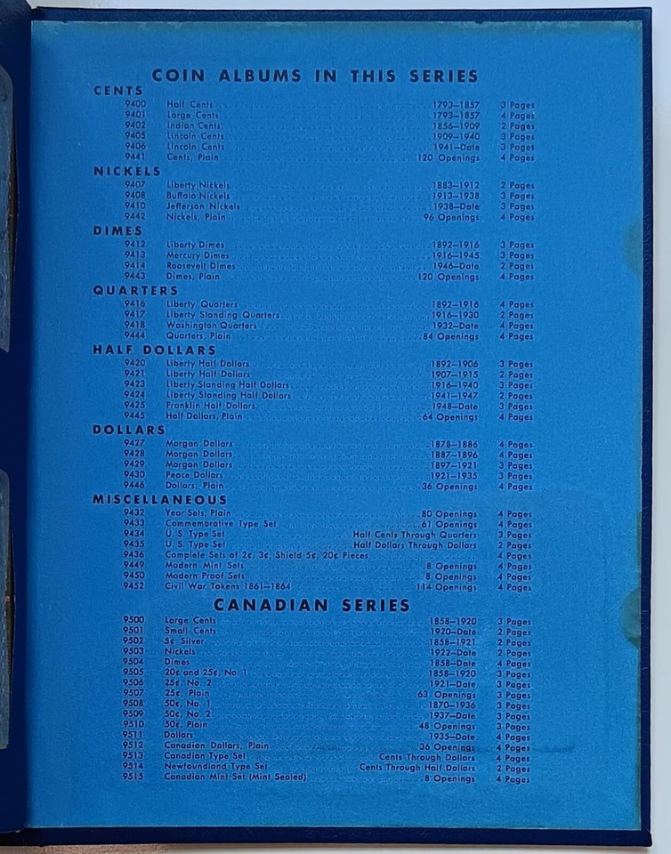 Uncirculated Canadian Mint Sets 1969-1976 In Whitman 9515 Coin ...