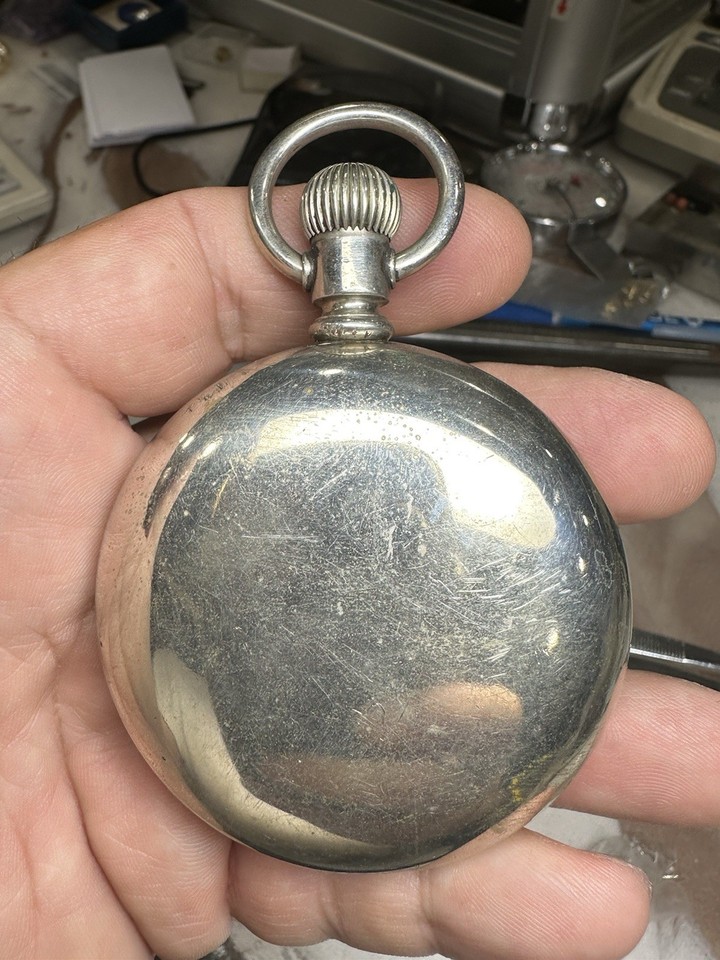 Trenton Model 4 Grade 70 Pocket Watch 18S 7J Antique Heavy Silveroid ...