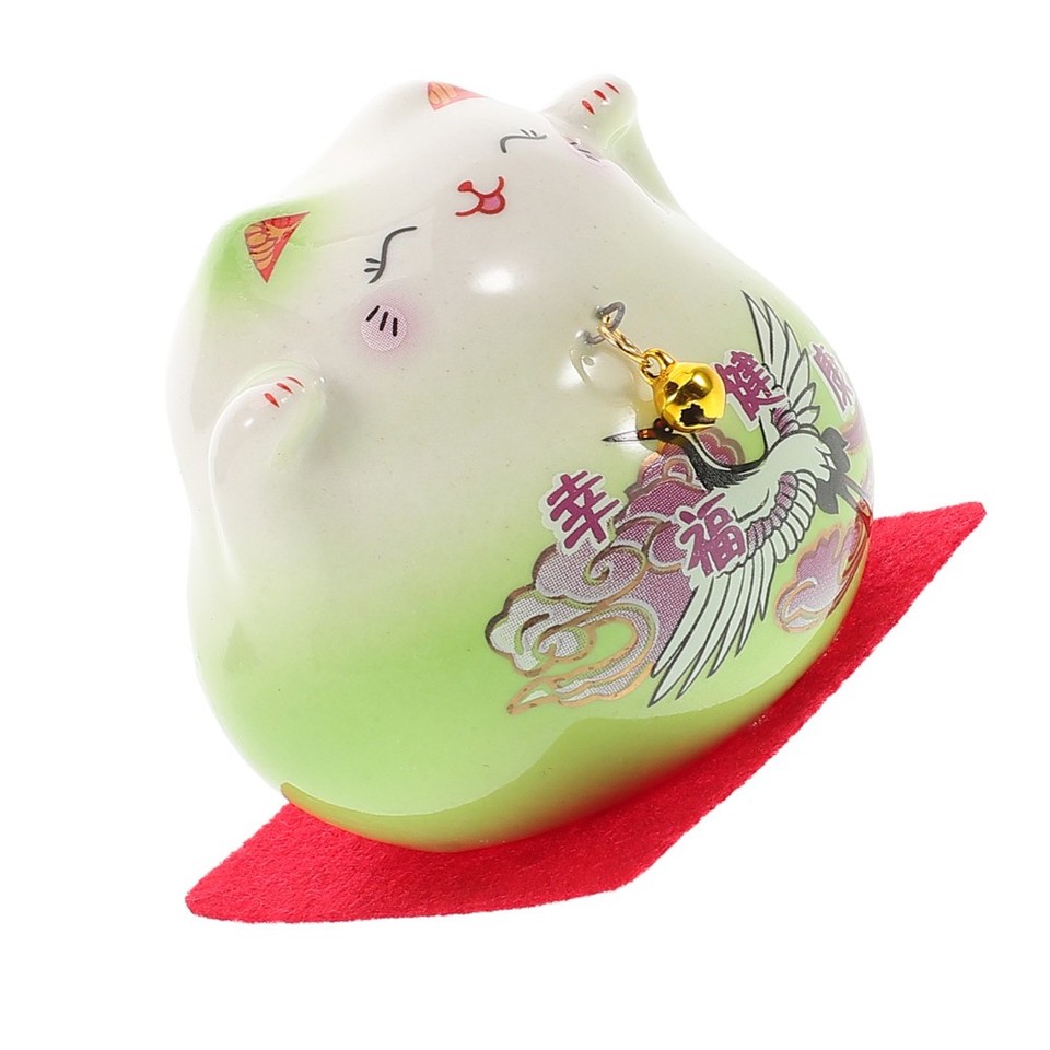 Cat Figurine Adorable Wealth Sculpture Japanese Good Luck Cat Statue ...