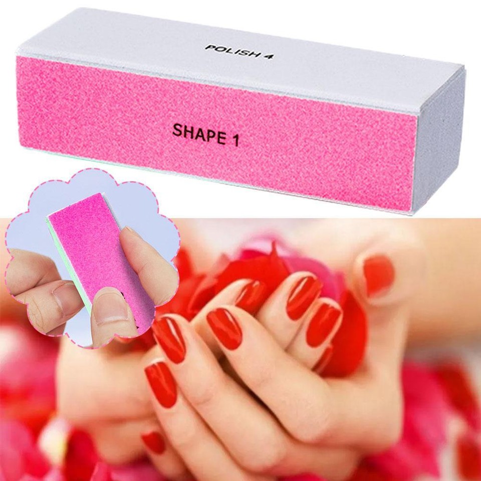 4In1 Nail Buffer Block Fine Grit Smooth Polish&Shine Remove Ridges Nail ...