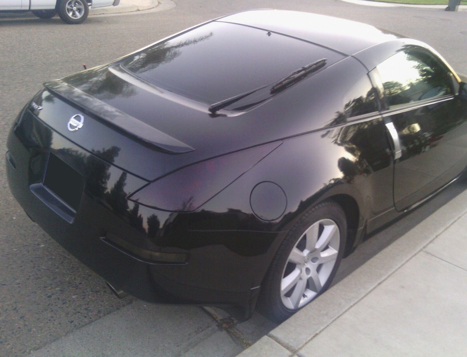 Fits 03-08 Nissan 350z vinyl taillight and reverse tint covers smoked ...