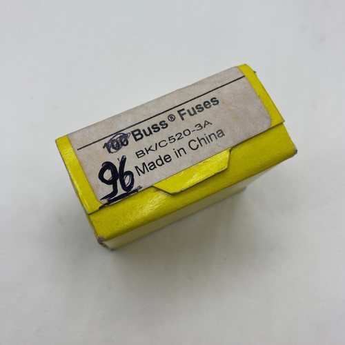Bussmann BK/C520-3A Fast Acting Glass Cartridge Fuses; 250V, 3A BOX OF ...
