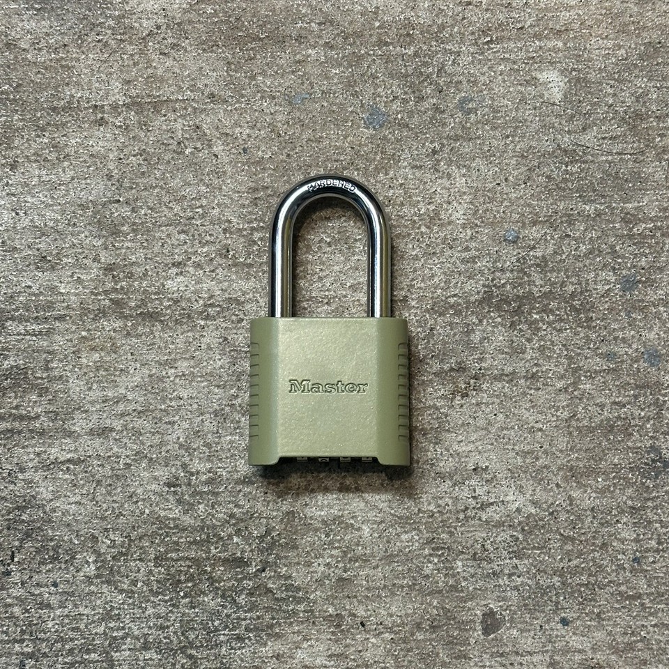 MASTER LOCK 875DLF 4 NUMBER COMBINATION PADLOCK ANTI-SHIM 1-1/2 ...