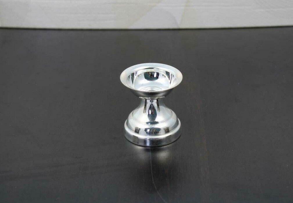 Silver Round Shape Diya for Home Temple Silver Deepak/Diyas for Puja ...