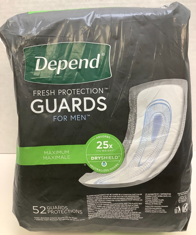 Depend For Men GUARDS, Maximum Protection, 208 CT, Free Shipping ...