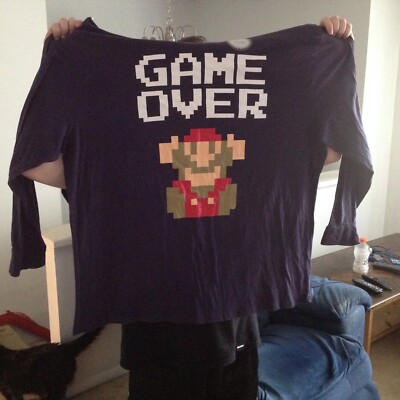 Super Mario Brothers Game Over Long Sleeve T-Shirt Nintendo Official ...