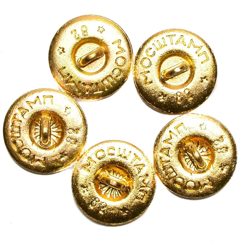 5 BUTTONS FROM THE SOVIET UNION ARMY. GOLD ANCHOR NAVY, MARINE UNIFORM ...