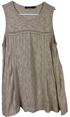 Doe & Rae Womens L Beige Tank Top Crochet Trim NWOT | eBay