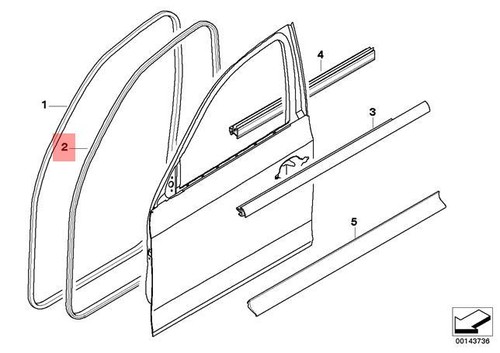 Genuine BMW E90 E91 Front Door Weatherstrip Seal 325i 330i 335i 328i M3 ...