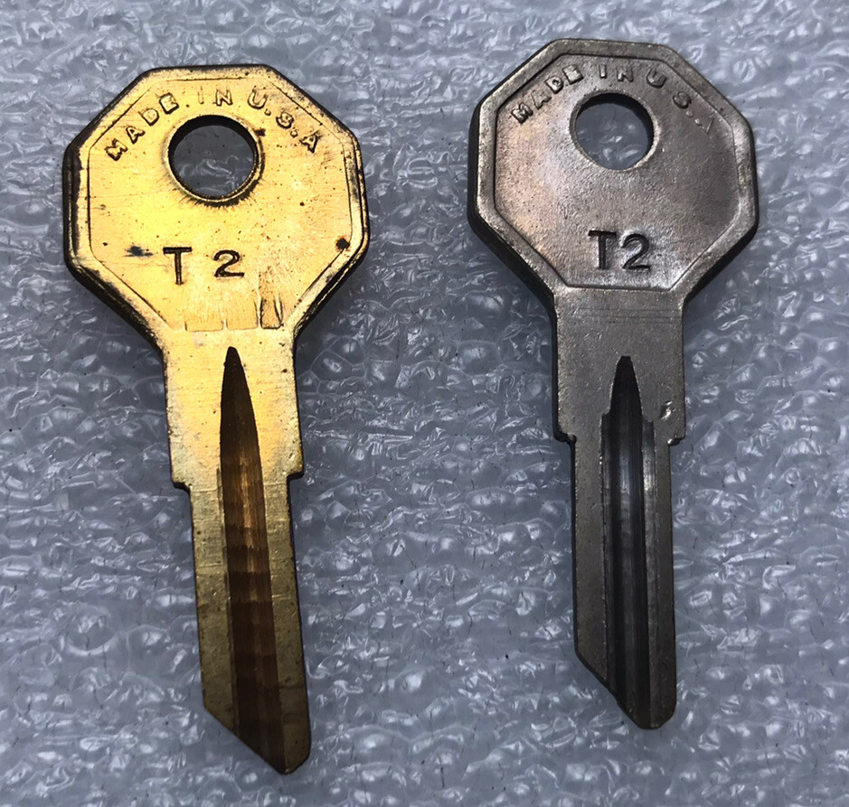 2X Vintage Curtis Key Co. Blank Key "Bulldog Logo" No. T2 Made in USA ...