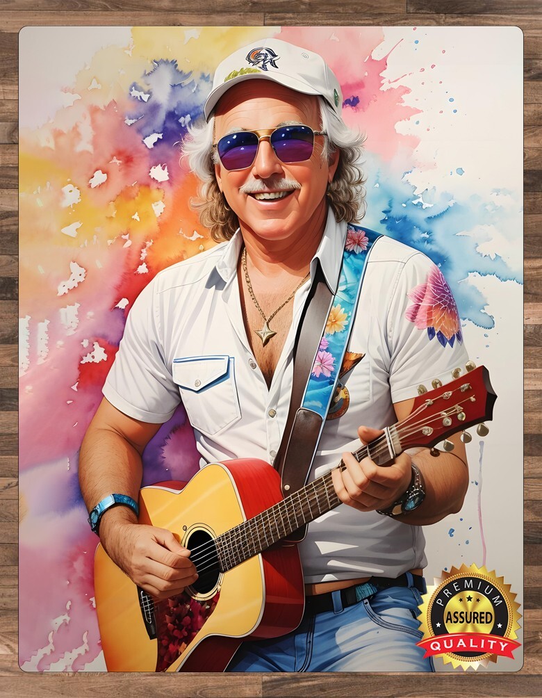 Jimmy Buffett - Watercolor - Art - To Be Signed By Artist - Metal Sign ...