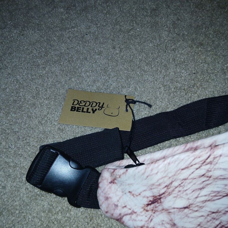 NWT Deddy Novelty Fanny Pack Funny Fake Fat Beer Belly Coin ZIP POUCH ...