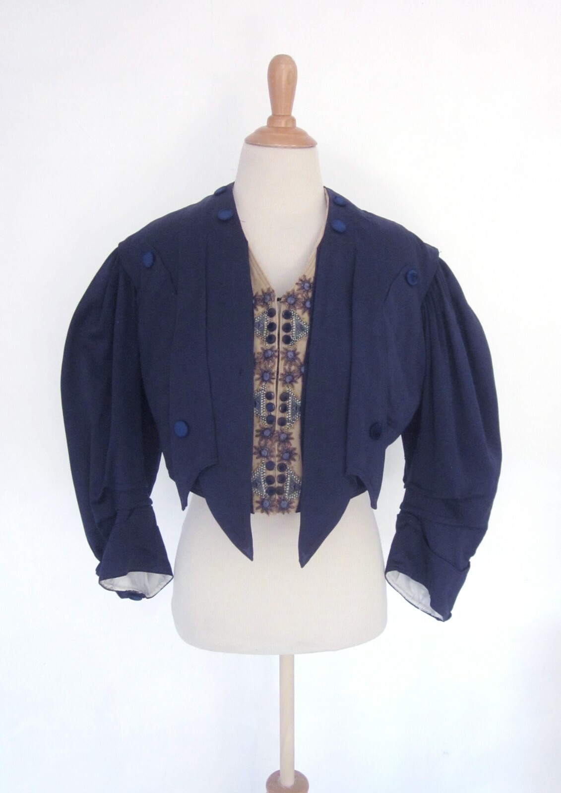 Antique 1800's Victorian Blue Wool Jacket Button & Ap… - Gem
