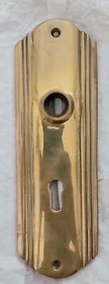 NOS Ornate Streamline Deco Forged Brass Back Plate With Keyhole | eBay