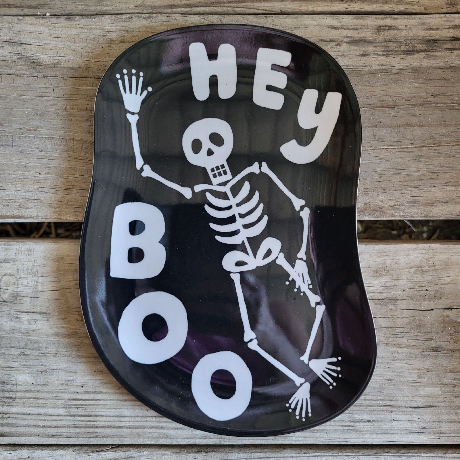 4 Hyde & Eek Hey Boo Skeleton 10" Melamine Halloween Plates for sale ...