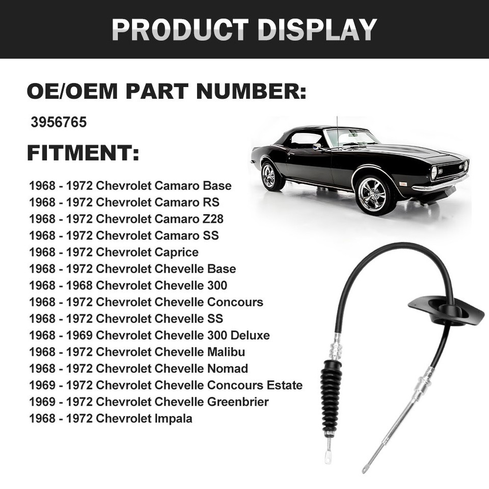 For 1968-1972 Camaro Shifter Cable Replace GM 3956765 TH350 ...