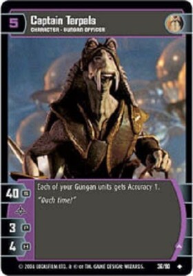 STAR WARS TCG WOTC THE PHANTOM MENACE CAPTAIN TARPALS (A) 36/90 FOIL ...