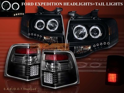 2007-2014 FORD EXPEDITION 2 HALO LED PROJECTOR HEADLIGHTS CCFL + LED ...