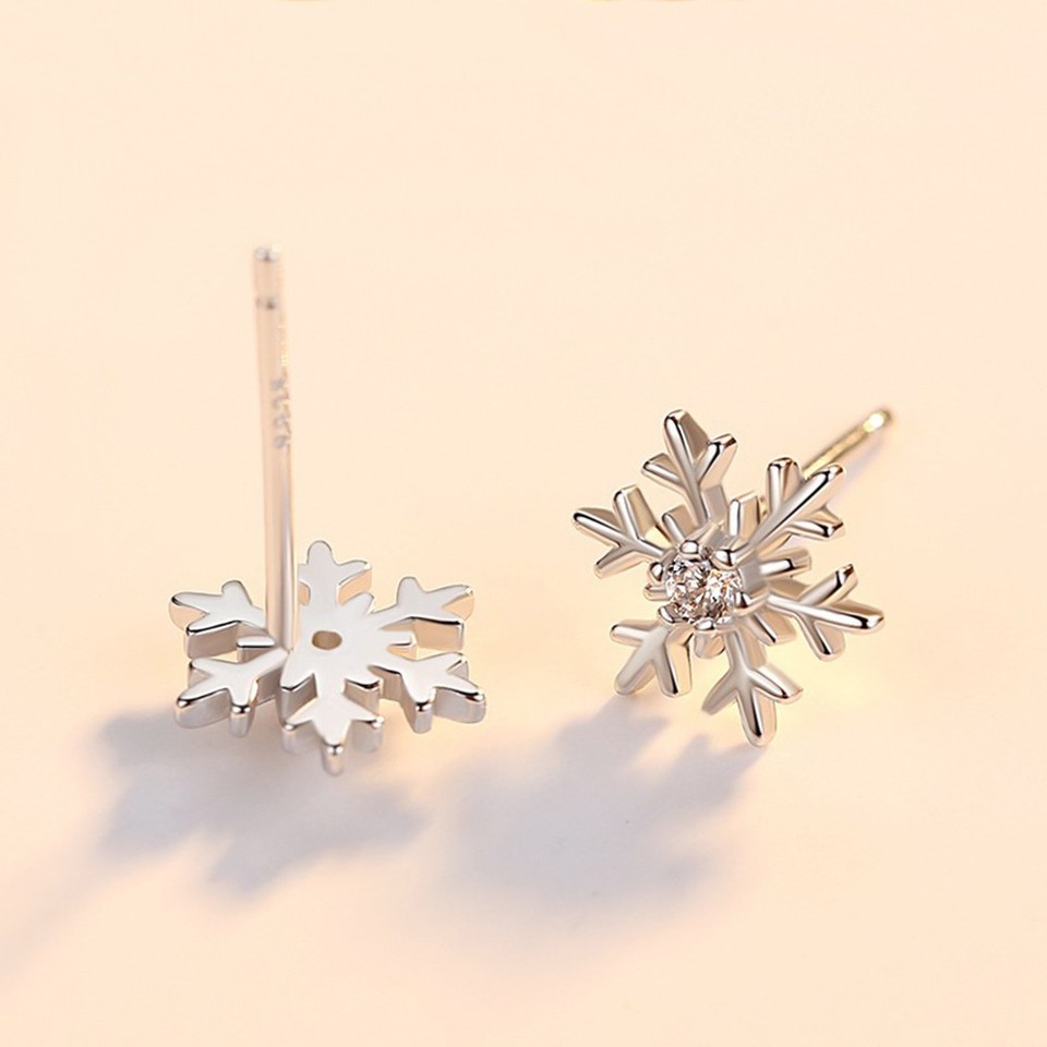 Women Earrings Christmas Gift Elegant Simple Snowflake Pattern Ear ...
