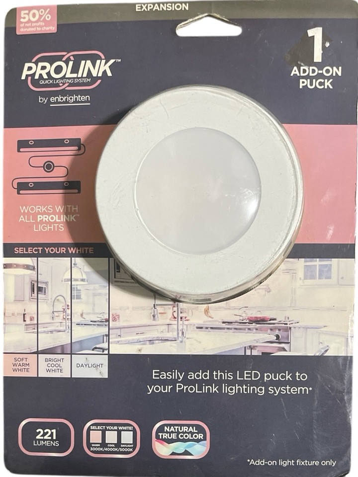 PROLINK Add-on Plug-in LED Under cabinet Puck Light(3 Pack) YU | eBay