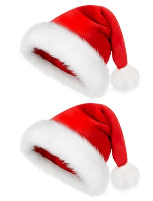 Santa Hat for Adult Large Christmas Hat Xmas Holiday Oversized Velvet ...