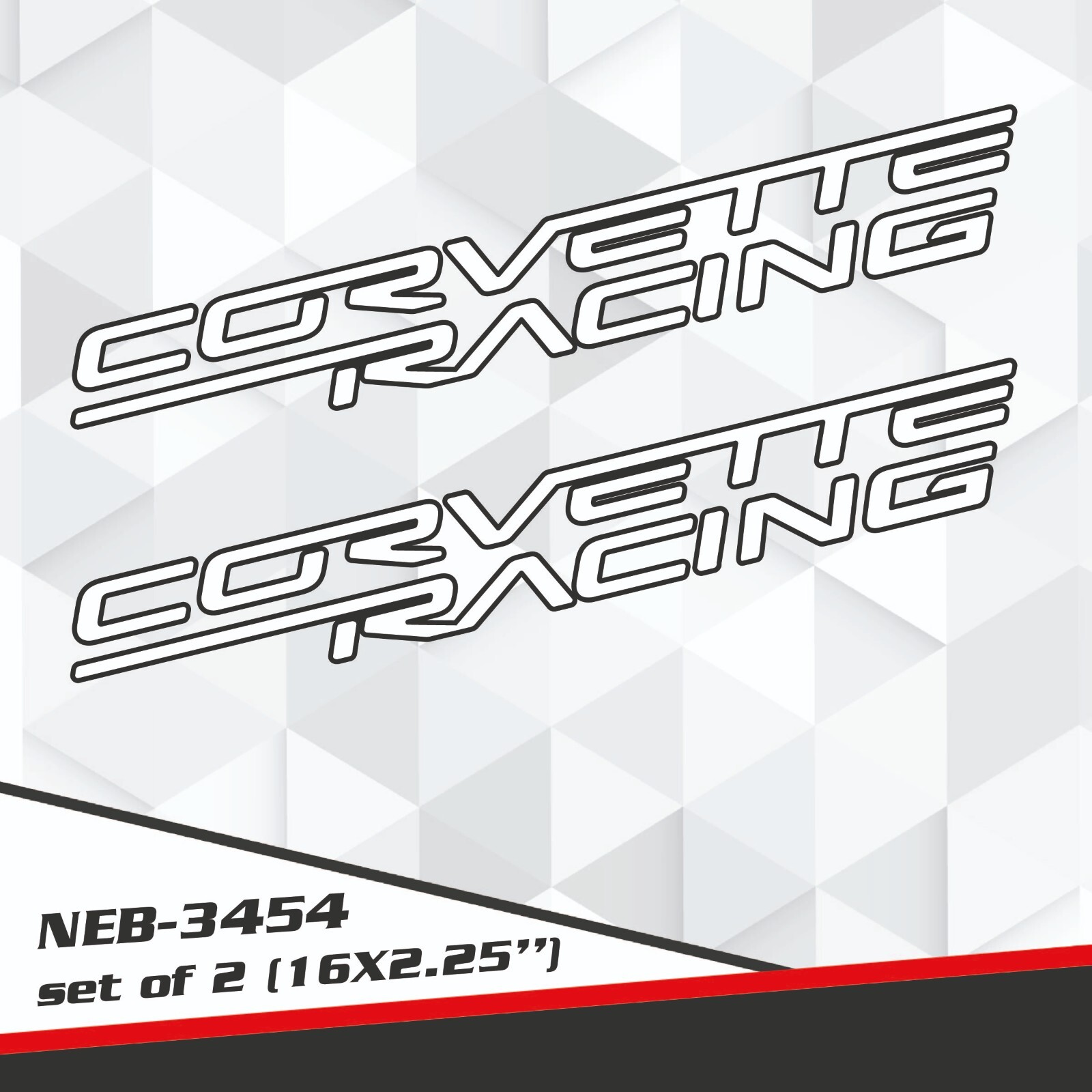 Custom Racing Decals stickers for Corvette C5 C6 C7 C8 Stingray Z06 NEB ...