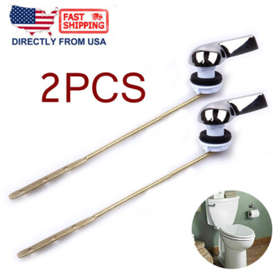 2PC Easy Use Toilet Tank Flush Lever Chrome Toilet Wrench Handle Fit ...