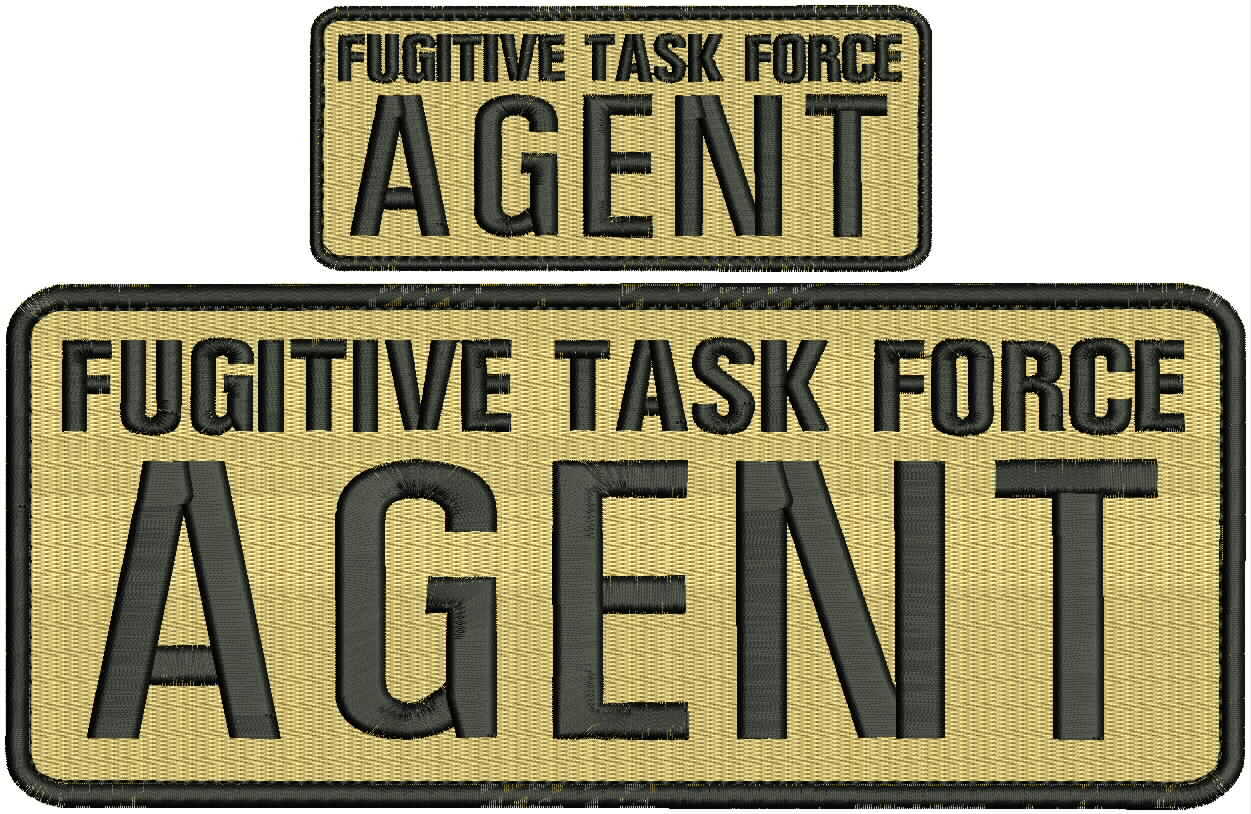 Fugitive Task Force AGENT embroidery patches 4x10 and 2x5 hook all ...