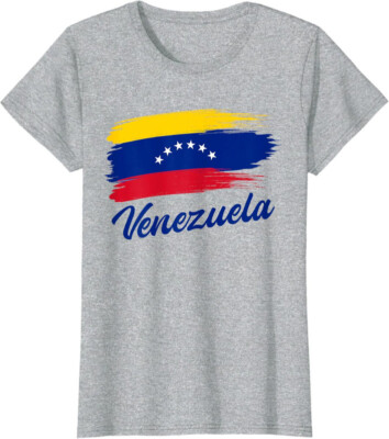 Venezuela Flag Proud Latin American Roots Patriotic Ladies' Crewneck T ...